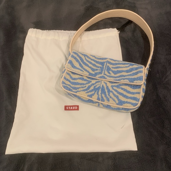 STAUD | Bags | Staud Blue And Cream Womens Bag | Poshmark